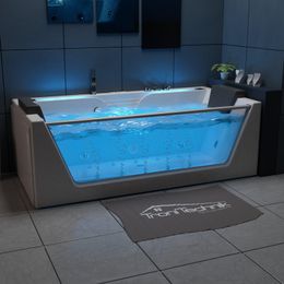 TroniTechnik&reg; Whirlpool Badewanne KOS 2 179cm x 85cm mit Heizung, Hydromassage, Bachlauf und Farblichtherapie, Sanit&auml;racryl
