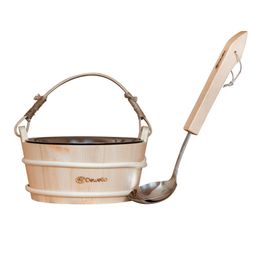 Dewello&reg; Saunaeimer inkl. Kelle mit Edelstahleinsatz, Fassungsverm&ouml;gen ca. 3 Liter, Hemlock-Holz, Bambusstreben