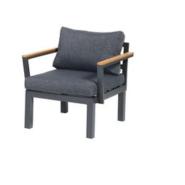 Gartenfreude Aluminium Sessel Ambience, flexibel einsetzbar mit wasserabweisenden Kissen, Dunkelgrau / Dunkelgrau