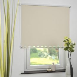 Bella Casa Seitenzugrollo Kettenzugrollo Volantrollo Rollo Eckig Verdunklung 192 x 180 cm beige für Fenster