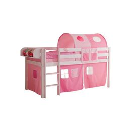 Ticaa Hochbett "Malte" Kiefer weiß "rosa-pink"