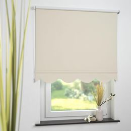 Bella Casa Seitenzugrollo Kettenzugrollo Volantrollo Rollo Klassik Verdunklung 142 x 180 cm beige für Fenster