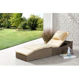 HC Garten & Freizeit klappbare Lounge-Liege mit verstellbare Rückenlehne