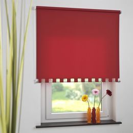 Bella Casa Seitenzugrollo Kettenzugrollo Volantrollo Rollo Eckig lichtdurchlässig 122 x 180 cm rot für Fenster