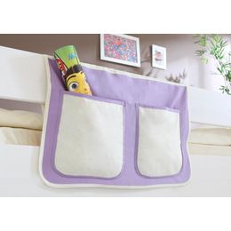 Ticaa Bett-Tasche für Hoch- und Etagenbetten "lila-weiß"
