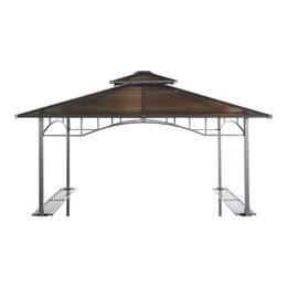 Grasekamp Ersatzdach Hardtop BBQ Pavillon 1,5x2,4m Doppelstegplatten Polycarbonat Braun