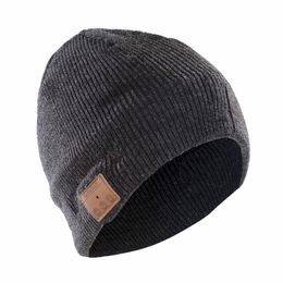 Beanie mit Bluetooth Kopfhörer, grau