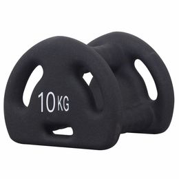 L.A. Sports Body Coach 4in1 Fitness Neopren-Hantel 10 kg Kettlebell Kurzhantel Medizinball Push Up Bar