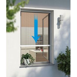 Windhager Powertec Alu-Insektenschutz Fenster Rollo 130 x 160, Weiss