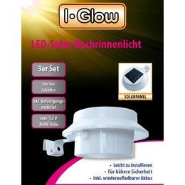 LED Solar Dachrinnenlichter Set 3tlg. in weiß