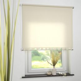 Bella Casa Seitenzugrollo Kettenzugrollo Volantrollo Rollo Eckig lichtdurchlässig 102 x 180 cm beige für Fenste