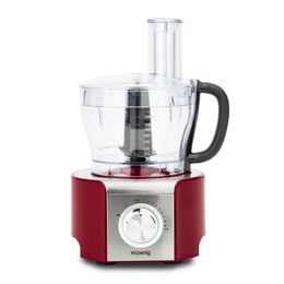 H.Koenig MX18 Multifunktionale Küchenmaschine Rot Professionell Kompakt, Mixbehälter 1,5 L, Glas-Mix