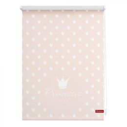 LICHTBLICK Rollo Klemmfix, ohne Bohren, blickdicht, Prinzessin Lilly - Rosa, 100 x 150 cm (B x L)