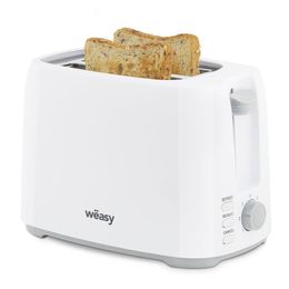 WEASY Wëasy Toaster CRUST70, 2 Schlitze, 750W, Auftaumodus, Einstellbarer Thermostat, 7 Stufen, Krümelfach