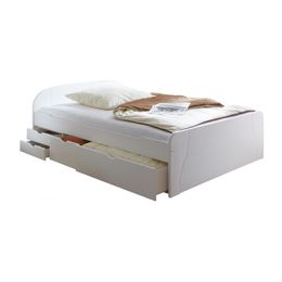 Ticaa Doppelbett mit Schubkästen "Erna" Kiefer weiß 140x200
