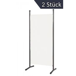 Grasekamp 2 Stück Stellwand 78x178cm Weiß Paravent Raumteiler Trennwand Sichtschutz