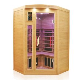 Dewello Infrarotkabine Infrarotsauna LAKEFIELD PRO Hemlock/ Zeder Duo Strahler 120cm x 120cm x 190cm