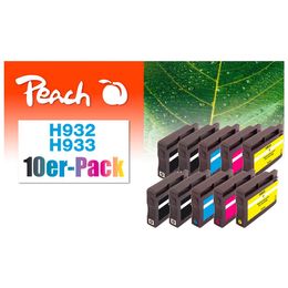 Peach 10er-Pack Tintenpatronen ersetzt HP No. 932, No. 933