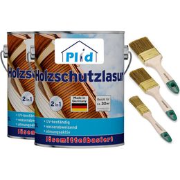 plid Premium Holzschutzlasur Holzlasur Holzschutz Holzgrundierung Set Teak