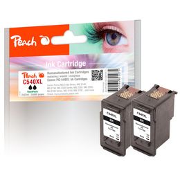 Peach 2 x Tintenpatronen schwarz ersetzt Canon PG-540XLBK*2