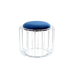 Kayoom Beistelltisch / Pouf Comfortable 110 Dunkelblau / Silber