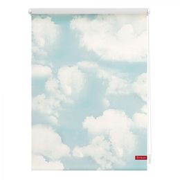 LICHTBLICK Rollo Klemmfix, ohne Bohren, blickdicht, Wolken - Blau, 80 x 150 cm (B x L)