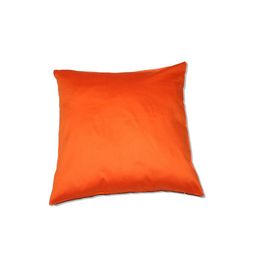 Kinzler Baumwoll-Satin Kissenhülle Uni 2x 40/40 cm, Farbe orange