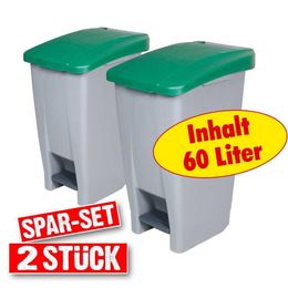 Tret-Abfallbehälter, grün Spar-Set (2x 60 Liter)