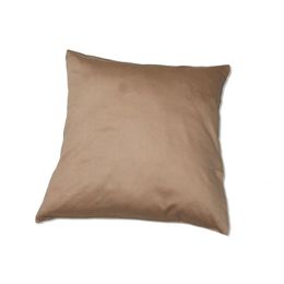 Kinzler Baumwoll-Satin Kissenhülle Uni 2x 40/40 cm, Farbe beige