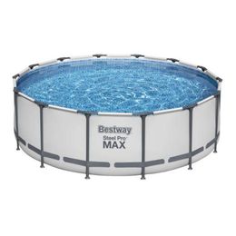 Bestway Steel Pro MAX™ Frame Pool Komplett-Set, rund, mit Filterpumpe, Sicherheitsleiter & Abdeckpla
