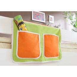 Ticaa Bett-Tasche für Hoch- und Etagenbetten "grün-orange"