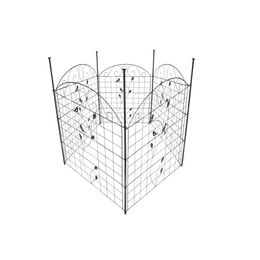 Metall Gartenzaun mit Pulverbeschichtung C01,Anthrazit, 775*640 mm,11-tlg.Set,2erSet