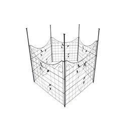 Metall Gartenzaun mit Pulverbeschichtung C05,Anthrazit, 77*64 cm, 11-tlg Set