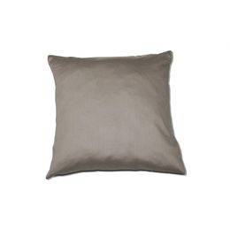 Kinzler Baumwoll-Satin Kissenhülle Uni 2x 40/40 cm, Farbe grau