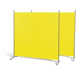Grasekamp Doppelpack Stellwand 180x180 cm - gelb - Paravent Raumteiler Trennwand Sichtschutz