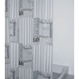 Ridder Duschvorhang Folie Font ca. 180x200 cm, semitransparent-grau, 100% PEVA
