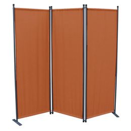 Grasekamp Stellwand 165x170 cm dreiteilig - terra - Paravent Raumteiler Trennwand Sichtschutz