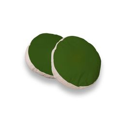 Ticaa 2er Kissen-Set rund Beige-grün