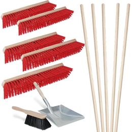 BRB Besen-Spar-Set 10-teilig, 60 cm, rot