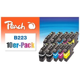 Peach 10er-Pack Tintenpatronen ersetzt Brother LC-223VALBP