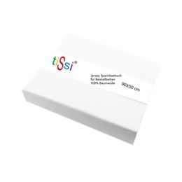 tiSsi® MAXI BOXSPRING Spannbetttuch weiß 90x50cm