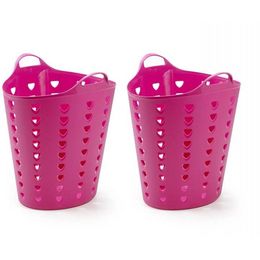 Set: 2 x Kreher Flexibler Tragekorb 65 Liter (Pink)