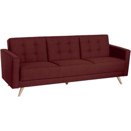 Max Winzer Julian Sofa 3-Sitzer mit Bettfunktion rot