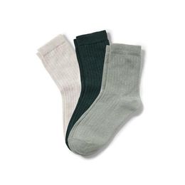 Tchibo 3 Paar Rippsocken - Silber/Meliert - Gr.: 35-38