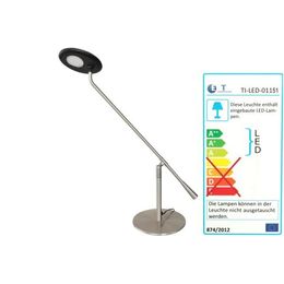 Expo-Börse LED Schreibtischlampe mit ovalem Lampenkopf Nickel-matt
