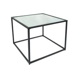 Beistelltisch Metall schwarz mit Glasplatte 42 x 42 x 42 cm Tisch eckig