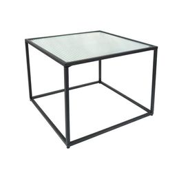 Beistelltisch Metall schwarz mit Glasplatte 49 x 49 x 35 cm Tisch eckig