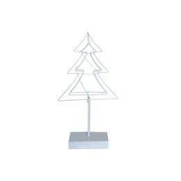 Weihnachtsbaum Metallbaum 10 LED weiß lackiert mit Timer