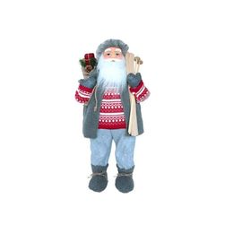 Expo-Börse Weihnachtsmann 80 cm mit Brille Skier & Sack Santa Claus