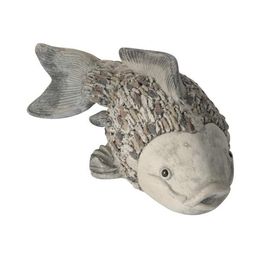 Expo-Börse Steinfigur Fisch 36 cm Koi Deko Gartenfigur Polystone Steinoptik